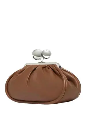 Max Mara Medium Pasticcino Sphere-clasp Leather Clutch Bag - Brown