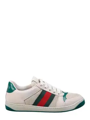 Gucci Screener Web-stripe Panelled Sneakers - White