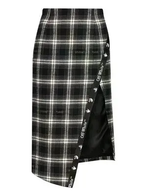 Off-White Asymmetric Check Pencil Skirt - 1000