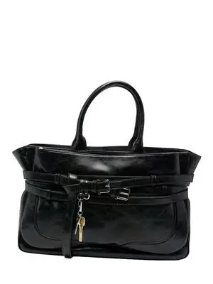 OSOI Leather Buckled Tote Bag - Black