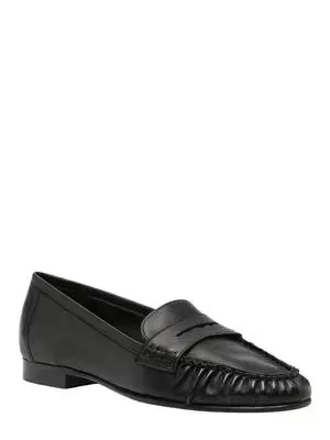 AeydĒ Aldous Ruched Penny-slot Loafers - Black