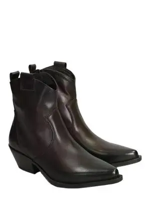 METISSE Pointed-toe Cuban Heel Boots - Brown