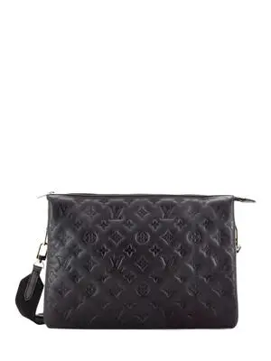LOUIS VUITTON Coussin Mm Monogram Embossed Lambskin Crossbody Bag - Black