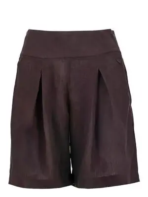 Emporio Armani High-waisted Pleated Shorts - Brown