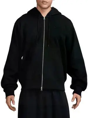 Nike Logo-embroidered Zip-up Hoodie - Black