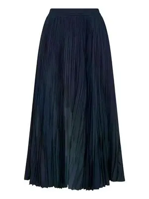 Max Mara Plissé Effect Midi Skirt - Blue