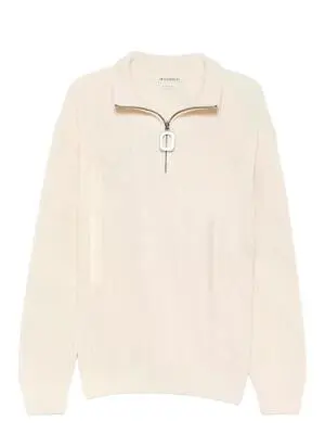 JW Anderson Half-zip Ribbed Knit Sweater - Neutrals