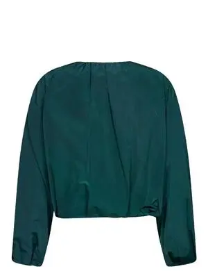 Max Mara Gathered Hem Zip-up Jacket - Green