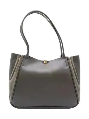 COCCINELLE Pansy Leather Suede-panel Tote Bag - Grey