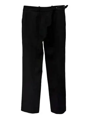 Alaïa Straight-leg Trousers With Buckled Detail - Black