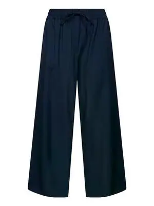 Max Mara Virgin Wool Drawstring Wide-leg Trousers - Blue