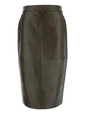 MAX MARA Max Mara Belted Leather Skirt