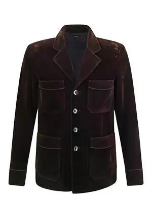 TOM FORD Peak-lapel Patch-pocket Jacket - Brown