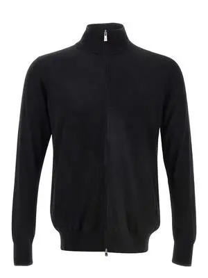 DELLA CIANA Zip-up Knitted Cardigan - Black