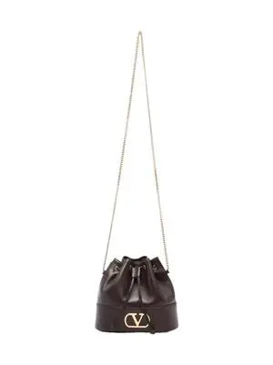 Valentino Garavani Bucket Bag With Chain Strap - Brown