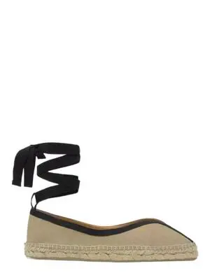 CastaÑer Tie-fastening Ballet Flats - Neutrals