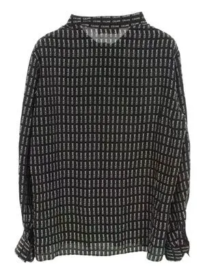 Celine Logo-print Silk Shirt - Black