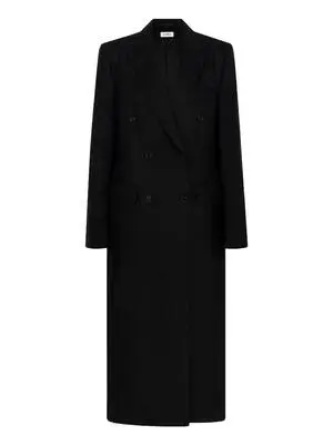 CAYET Rasha Double-breasted Blazer With Peak Lapels - Black