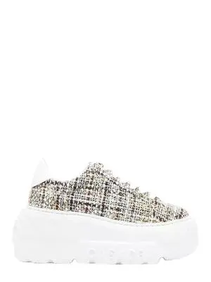 Casadei Tweed Platform Sneakers - Neutrals