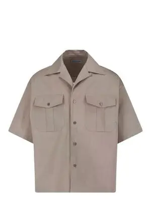 Balenciaga Short-sleeve Bowling Shirt - Neutrals
