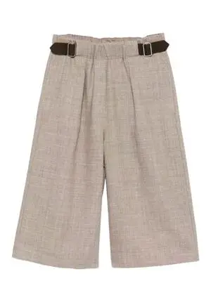 ALYSI Belted Pleated Shorts - Neutrals
