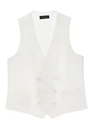 LUIGI BIANCHI Double-breasted Waistcoat - White