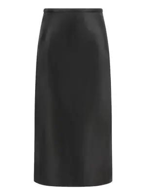 Co High-waisted Leather Midi Skirt - Black