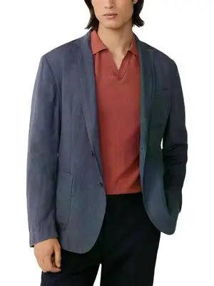 HACKETT LONDON Notch-lapel Patch-pocket Blazer - Blue