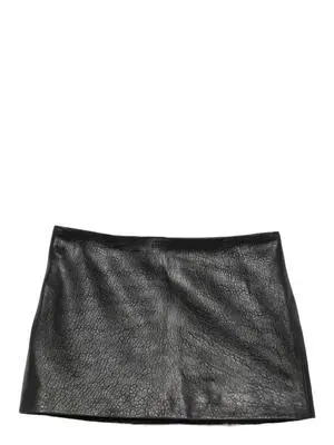 MANOKHI Crinkled Finish Leather Mini Skirt - Black