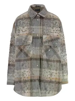 Stella McCartney Check-pattern Embroidered Jacket - Grey