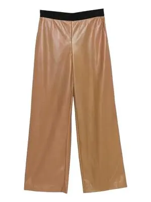 Liviana Conti Logo Waistband Pocket Trousers - Brown