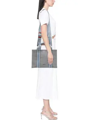 Loro Piana Canvas The Suitcase Tote Satchel - Grey