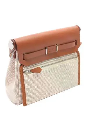 Hermès Military Toile And Vache Hunter Herbag Zip 20 Crossbody Bag - Brown