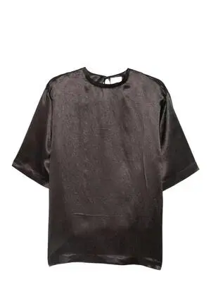 ALYSI Crinkled Finish T-shirt - Brown