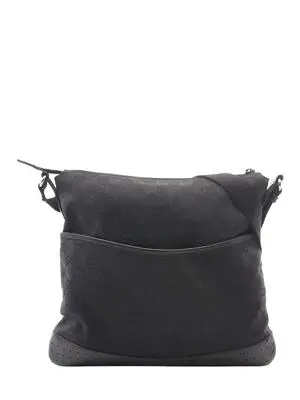 Gucci Gg Canvas Perforated Crossbody Bag - Black