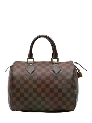 LOUIS VUITTON Louis Vuitton Damier Ebene Speedy 25 Boston Bag Brown
