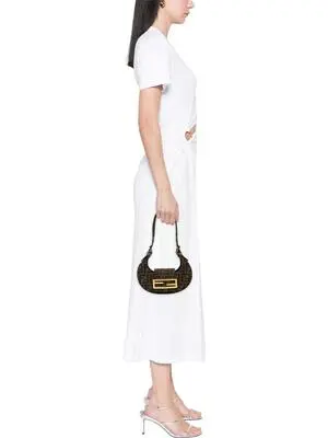 Fendi Mini Zucca Canvas Cookie Hobo Bag - Brown