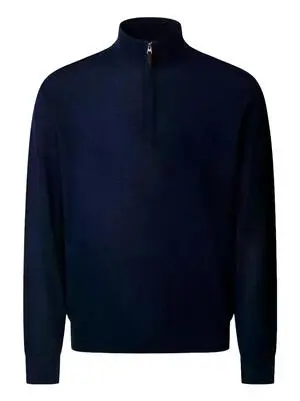 HACKETT LONDON Merino Wool Quarter-zip Sweater - Blue