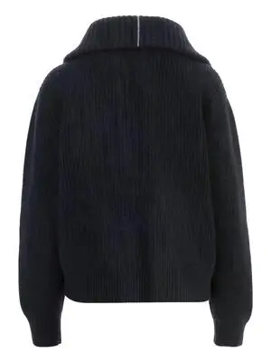 Malo Ribbed Knit Half-zip Sweater - Blue