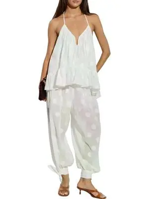 Zimmermann ZIMMERMANN Polka Dot Tie-Fastening Trousers White