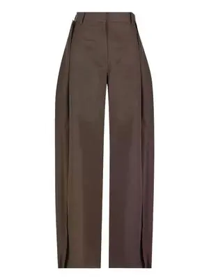 Loewe Draped Panel Wide-leg Trousers - Brown