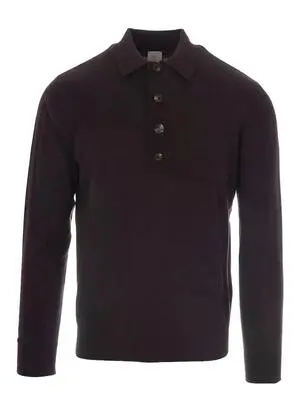 Eleventy Long-sleeve Polo Shirt - Red