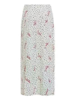 Valentino Garavani Valentino Garavani Polka-Dot Logo Print Maxi Skirt Neutrals