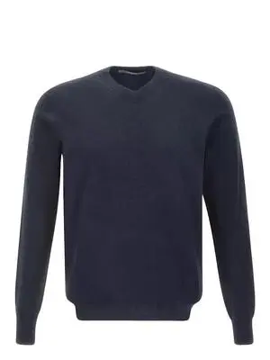 PEOPLE OF SHIBUYA V-neck Knit - Blue