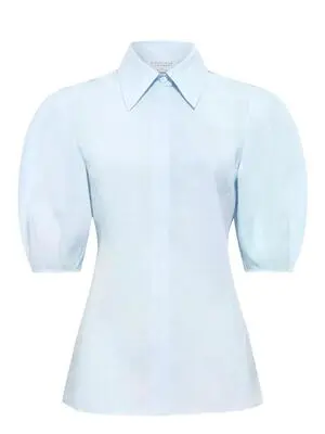 Gabriela Hearst Sansi Puff-sleeve Top - Blue
