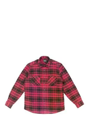 HTC LOS ANGELES Logo Print Check Shirt - Red
