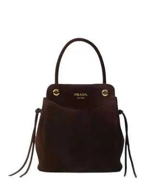 Prada Mini Suede Handbag - Brown