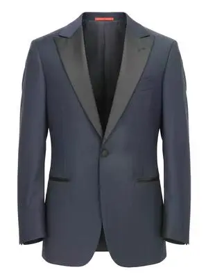 Isaia Peak-lapel Single-breasted Jacket - Blue