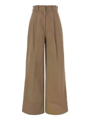 Balenciaga High-waist Twill Wide-leg Trousers - Brown