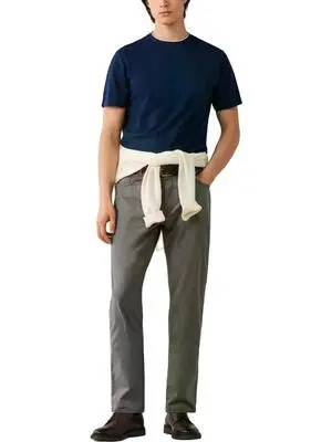 HACKETT LONDON Textured Canvas Trousers College - Grey